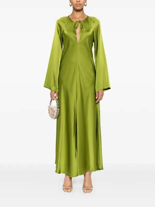 FORTE_FORTE Keyhole-neck Silk Maxi Dress
