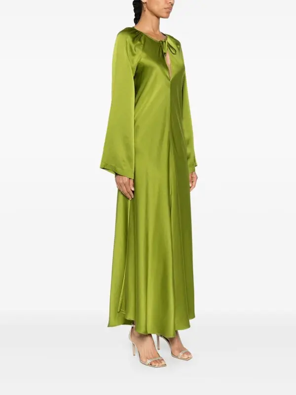 FORTE_FORTE Keyhole-neck Silk Maxi Dress