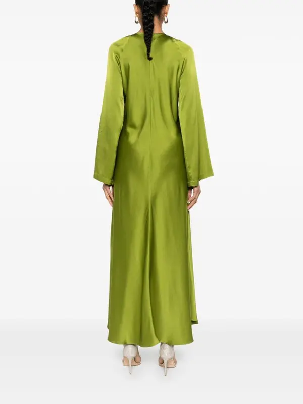 FORTE_FORTE Keyhole-neck Silk Maxi Dress