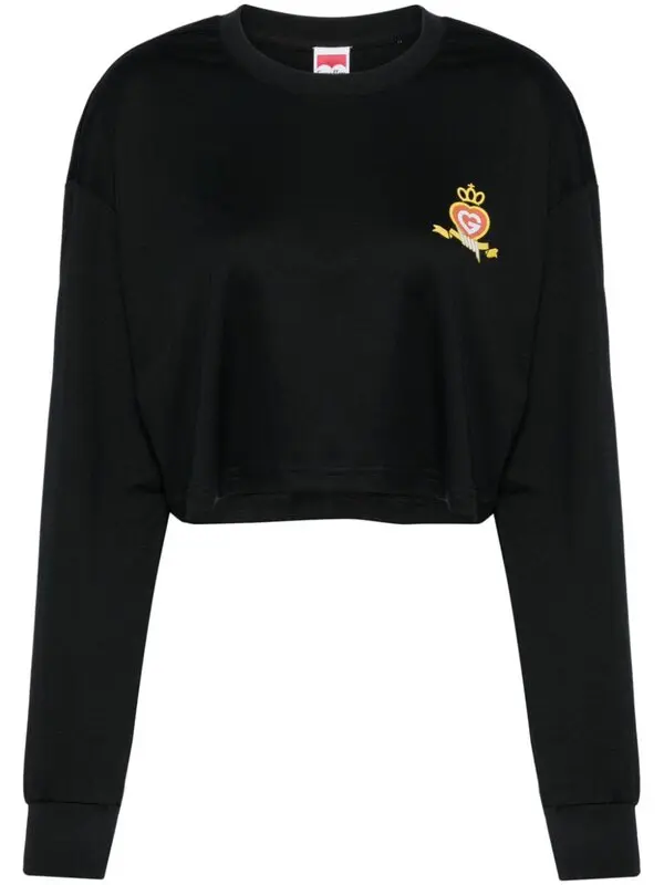 GROUND ZERO Logo-print Cropped Sweatshirt - Black