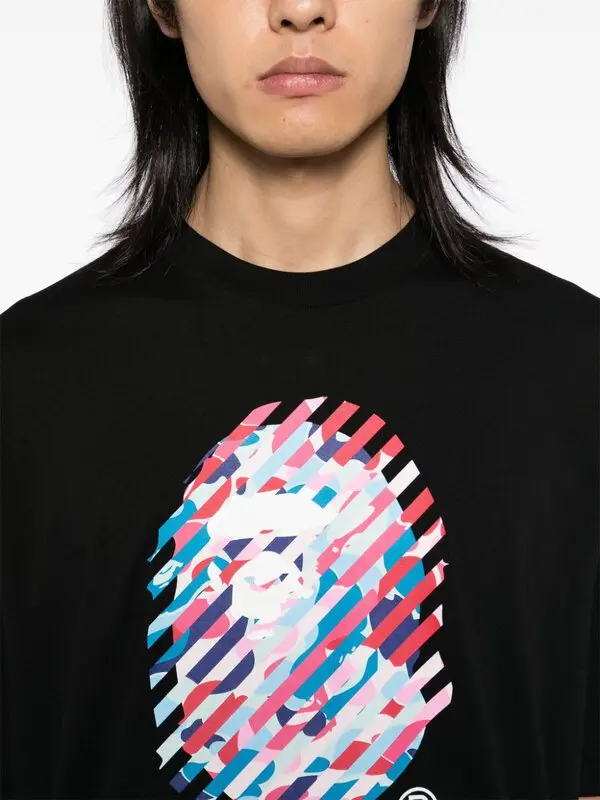 A BATHING APE Abc Camo Illusion Ape Head Relaxed Fit Tee