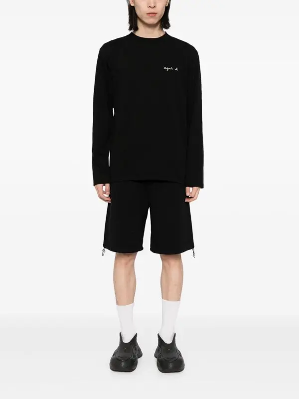 AGNES B. Embroidered-logo Cotton T-shirt