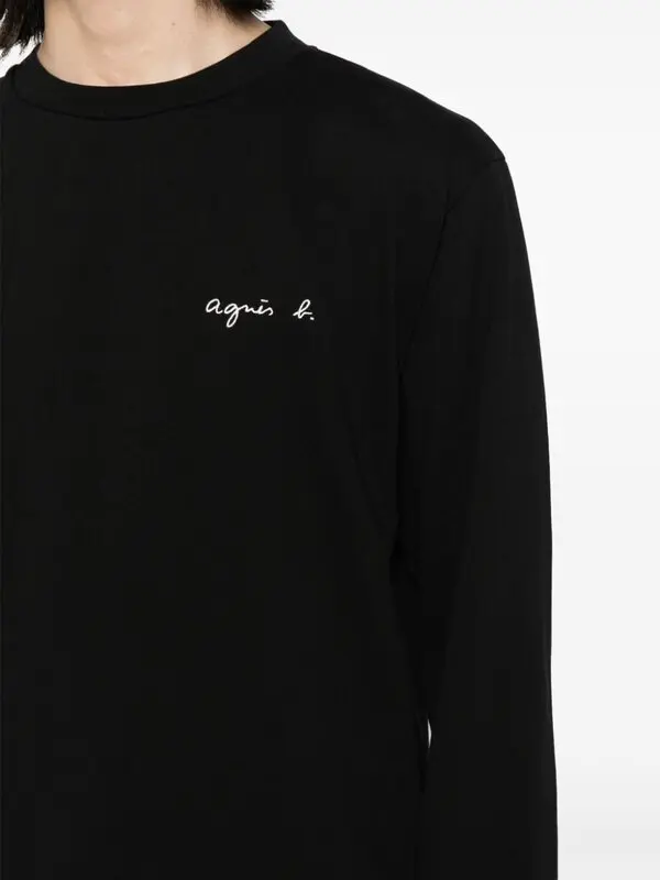 AGNES B. Embroidered-logo Cotton T-shirt