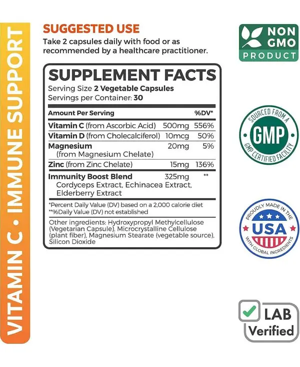 HEALTHS HARMONY Vitamin C Immune Support Capsules