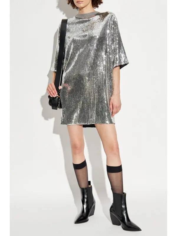 all saints white sequin dress ALLSAINTS Stunning All Saints Shell Sequin Dress Embellished Sequin Beaded  UK10