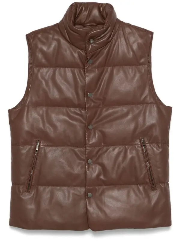 Boggi Milano Leather Padded Gilet