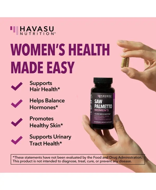HAVASU NUTRITION Saw Palmetto + Biotin Capsules