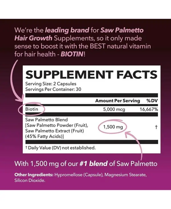 HAVASU NUTRITION Saw Palmetto + Biotin Capsules