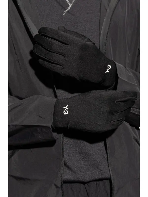 Y3 Logo Print Gloves