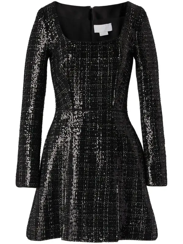 GENNY Sequin-embellished Tweed Mini Dress