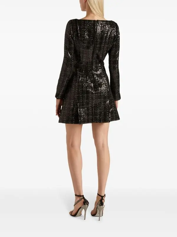 GENNY Sequin-embellished Tweed Mini Dress
