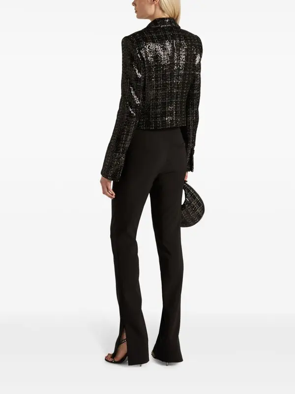 GENNY Sequin-embellished Tweed Cropped Jacket