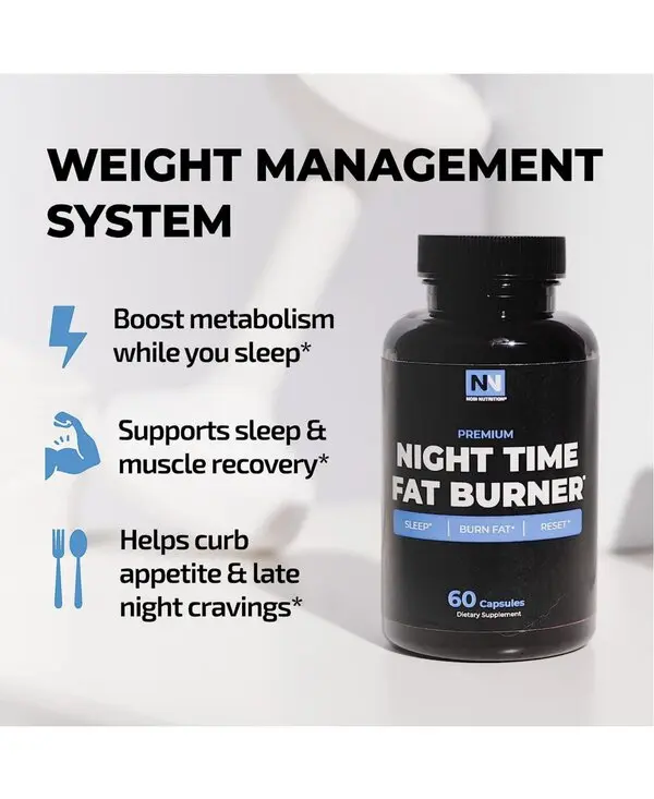 NOBI NUTRITION Night Time Fat Burner Capsules