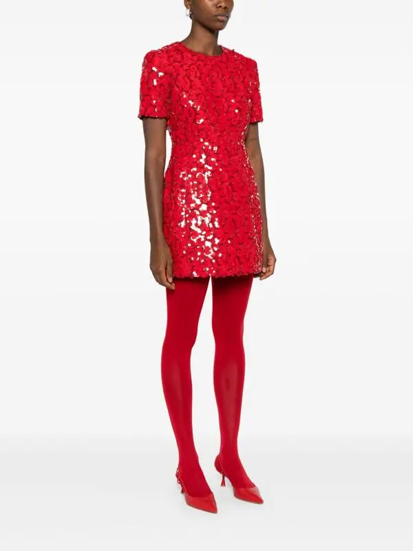 maje red floral dress Patterned pleated dress Red Small Flowers Print for Women