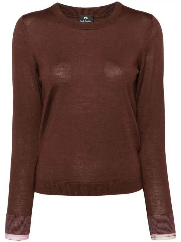 Paul Smith Ribbed Wool-blend Jumper - Brown