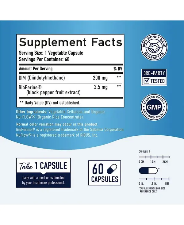 SMNUTRITION Dim 200mg With Bioperine