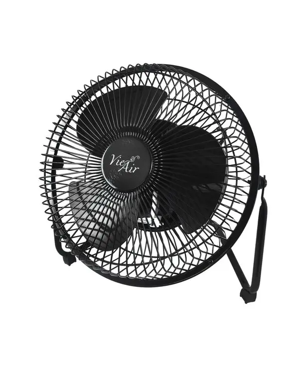 VIE AIR 8 Inch High Velocity Metal Desk And Floor Fan - Black
