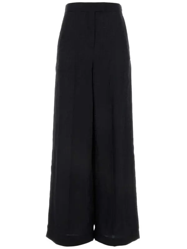 Fendi Monogram Jacquard Silk Trousers