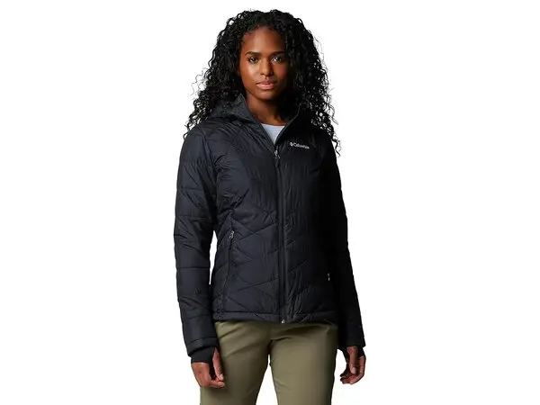 Columbia Hooded Quilted Jacket With Omni-heat Technology - Black