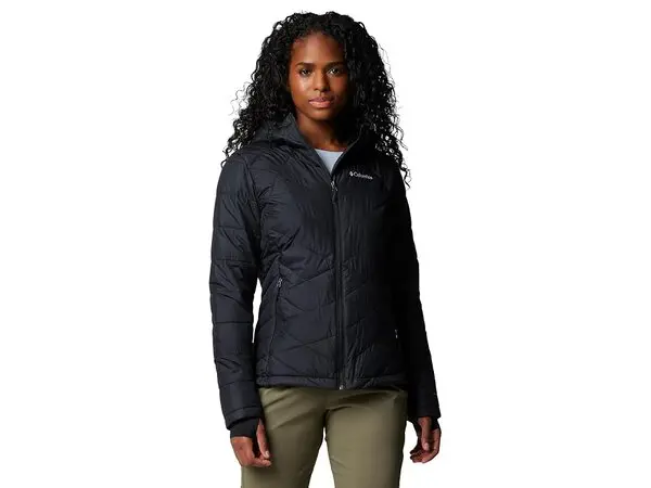 Columbia Hooded Quilted Jacket With Omni-heat Technology - Black