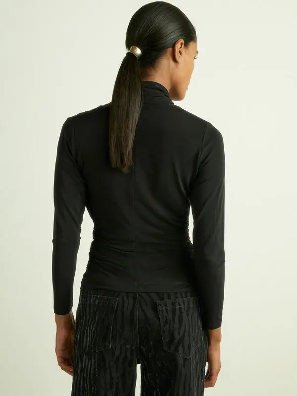 REISS Peyton Mesh Wrap-neck Top