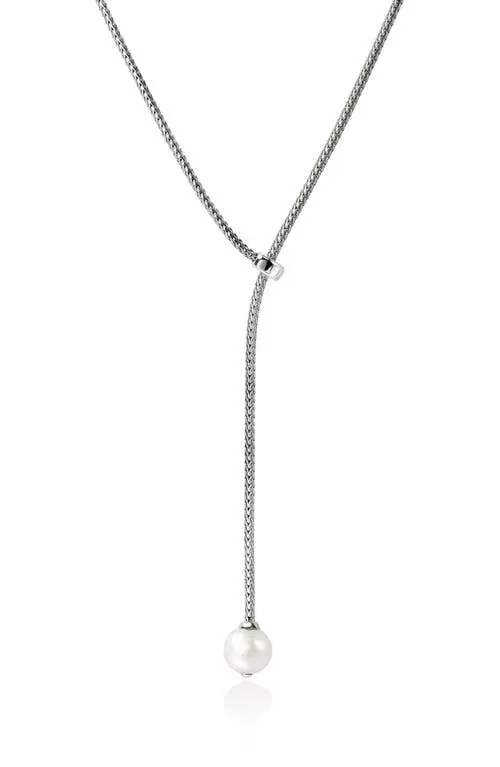 John Hardy Jh Essentials Pearl Lariat Necklace - Silver