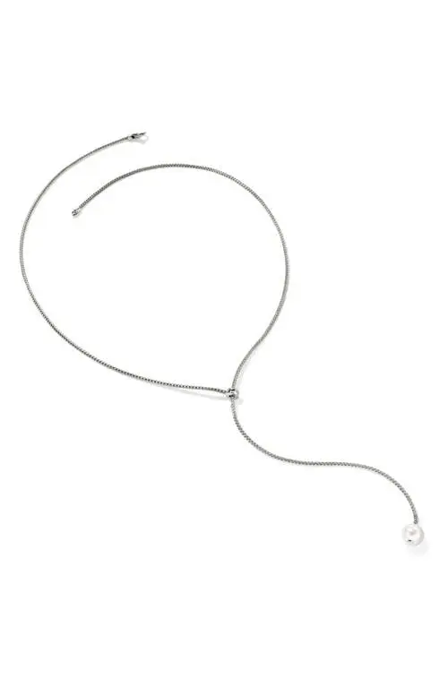 John Hardy Jh Essentials Pearl Lariat Necklace - Silver