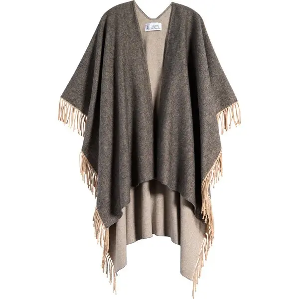 La Fiorentina Fringed Ruana - Grey