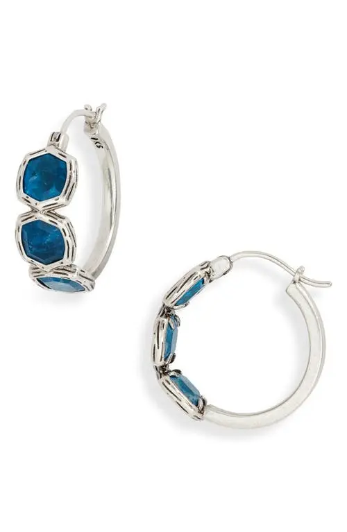 Kendra Scott Maura Hoop Earrings - Silver Indigo Magnesite