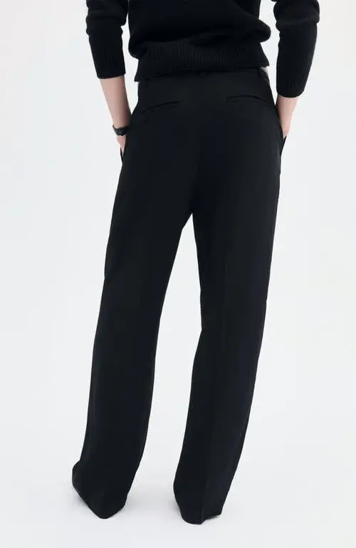 Co Crepe Pleat Front Trouser - Black