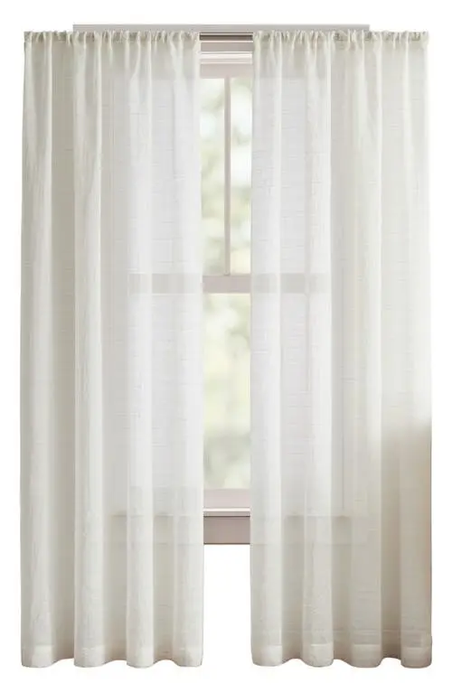 Dkny Antigua Set Of 2 Poletop Curtain Panels - Linen