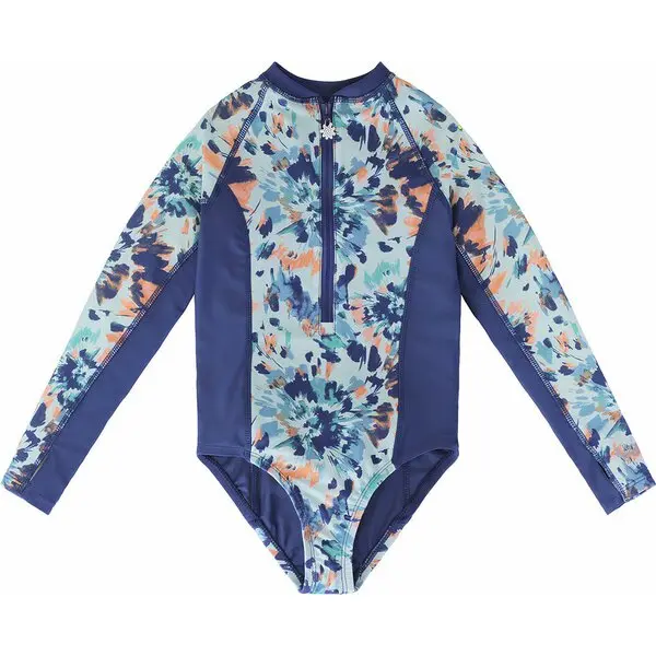 UV SKINZ Long Sleeve Half Zip Surf Suit - Yosemite Tie-dye