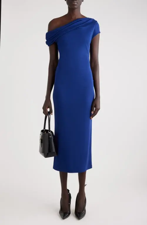 Givenchy Asymmetric Draped Sheath Midi Dress
