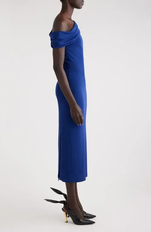 Givenchy Asymmetric Draped Sheath Midi Dress