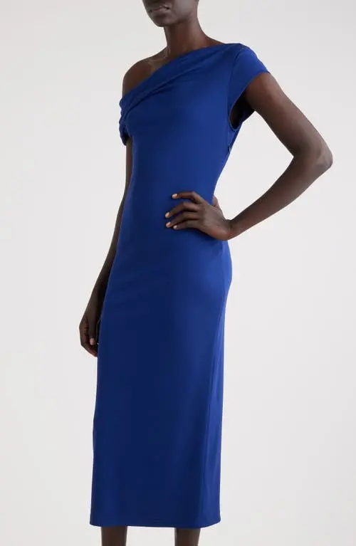 Givenchy Asymmetric Draped Sheath Midi Dress