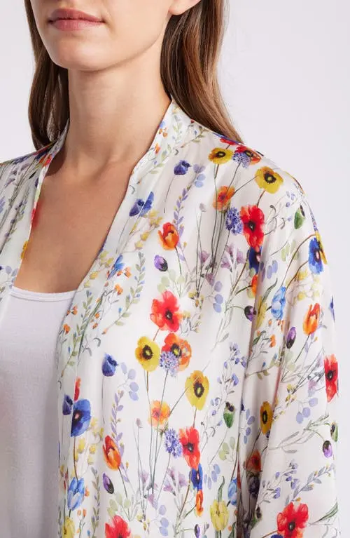 APNY Floral Print Open-front Jacket - White Multi