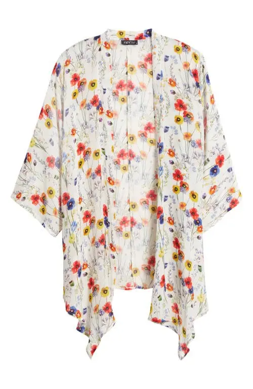 APNY Floral Print Open-front Jacket - White Multi