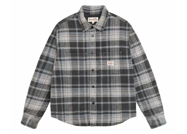 StÜssy Heavy Washed Plaid Shirt - Blue