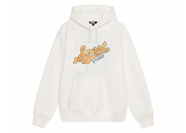 StÜssy Satin Patch Oversized Hoodie - Off White