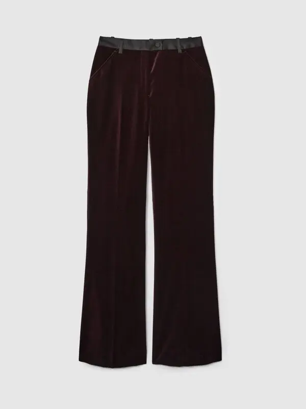 REISS Yasmin Cotton-velvet Flared Trousers
