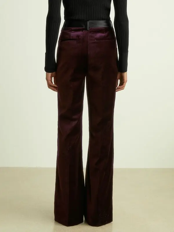 REISS Yasmin Cotton-velvet Flared Trousers