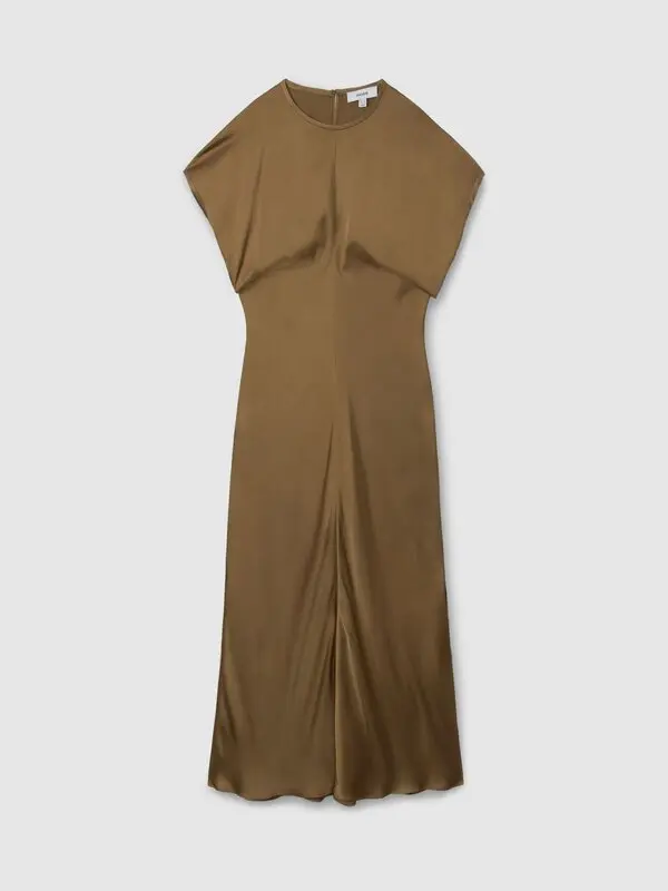 REISS Kora Satin Midi Dress