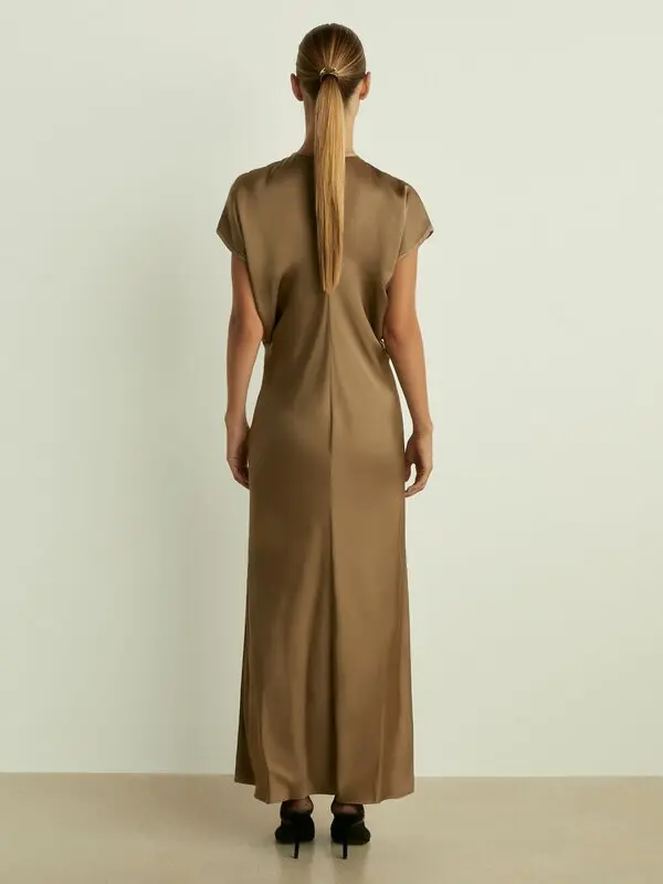 REISS Kora Satin Midi Dress