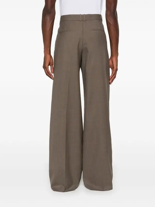 Saint Laurent Wide-leg Wool Trousers - Brown