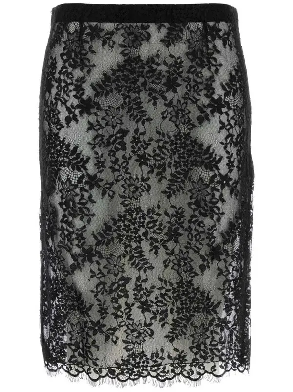 Saint Laurent Floral Lace Wrap Skirt