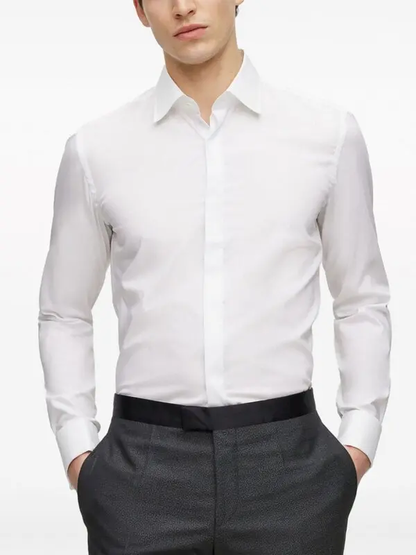 BOSS Slim-fit Dress Shirt In Easy-iron Stretch Cotton - White