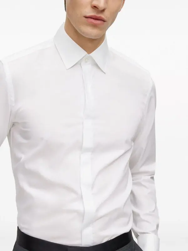 BOSS Slim-fit Dress Shirt In Easy-iron Stretch Cotton - White