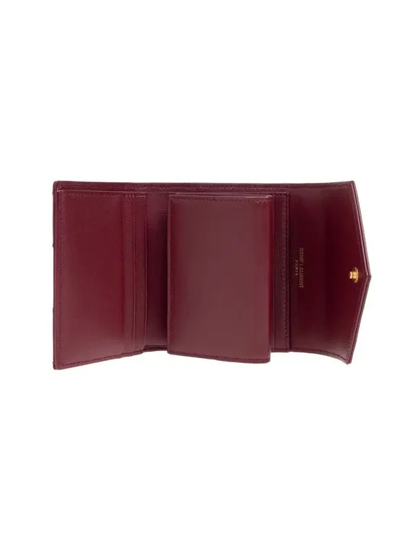 Saint Laurent Cassandre Matelassé Wallet - Red