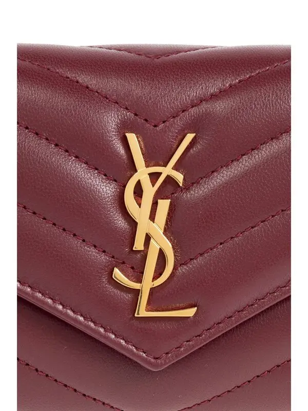 Saint Laurent Cassandre Matelassé Wallet - Red
