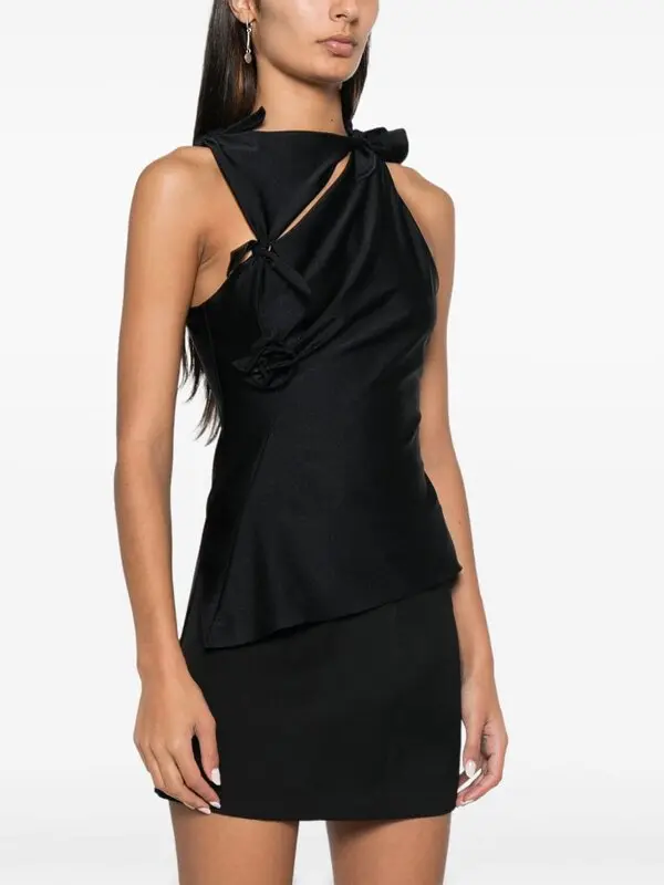 Coperni Asymmetric Flower Top - Black